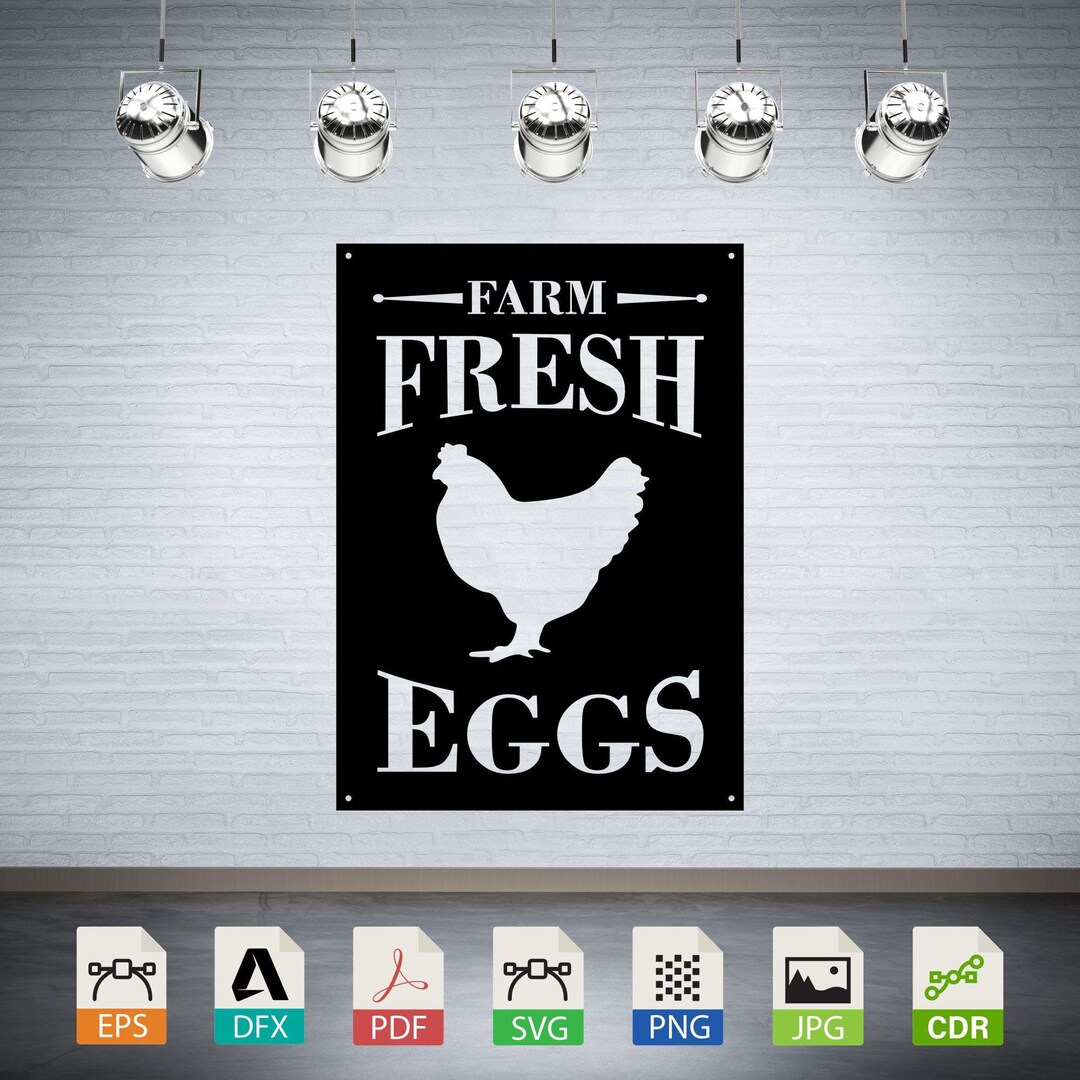 Farm Fresh Eggs Sign SVG: Chicken Farm CNC Laser Cut Files - Etsy