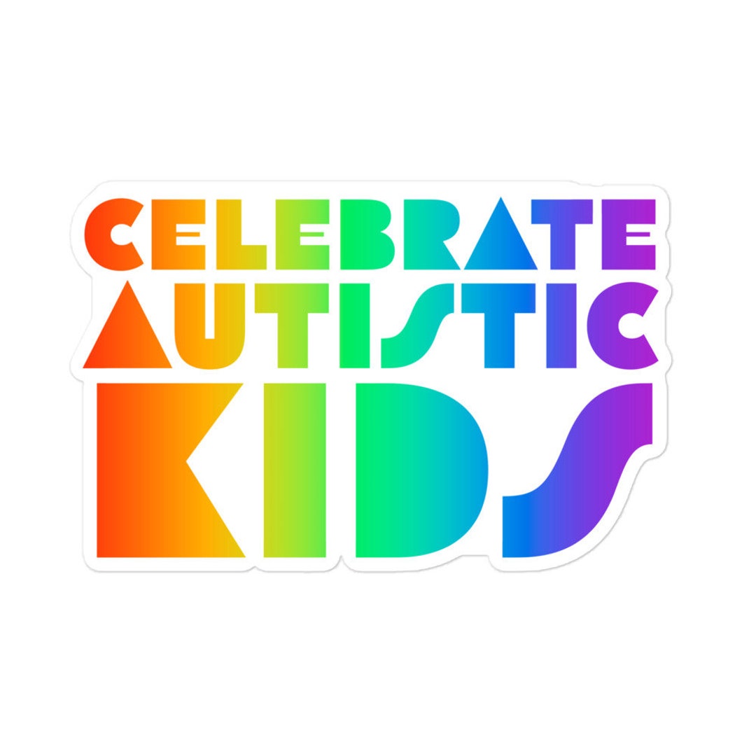 Celebrate Autistic Kids Rainbow Gradient Sticker - Etsy