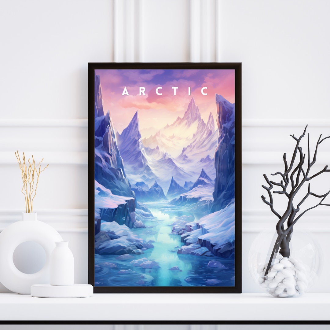 North Pole ARCTIC Travel Poster | Home Decor | Birthday Gift Ideas - Etsy