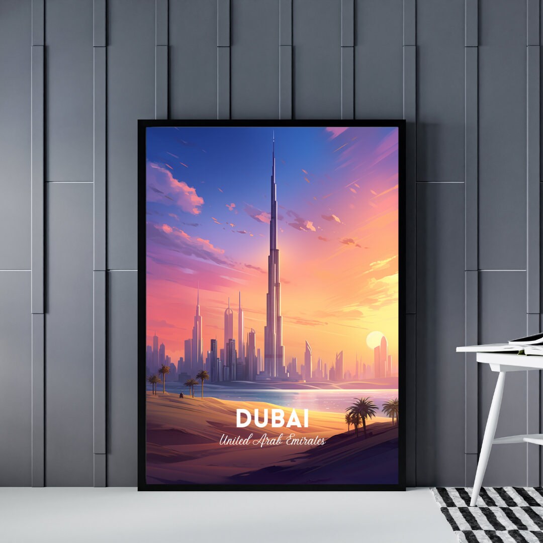 Gift of Luxury: Dubai Sunset Wall Poster Download - Etsy