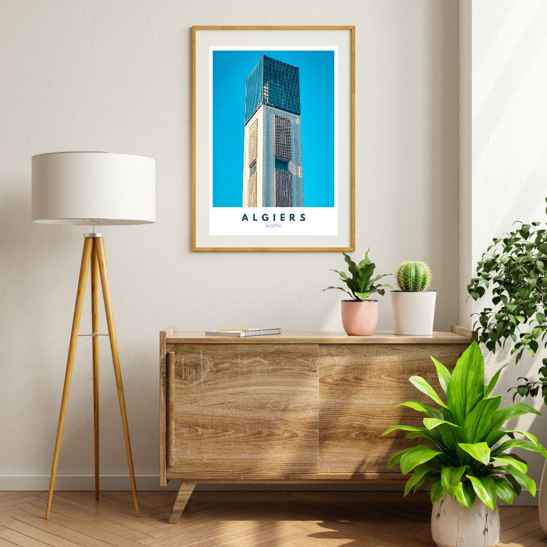 Algeria Travel Poster | Great Mosque of Algiers Wall Art | Living Room Decor - Etsy