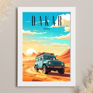 Dakar Rallye Poster | African Landscape Wall Decor | Birthday Gift Idea ...