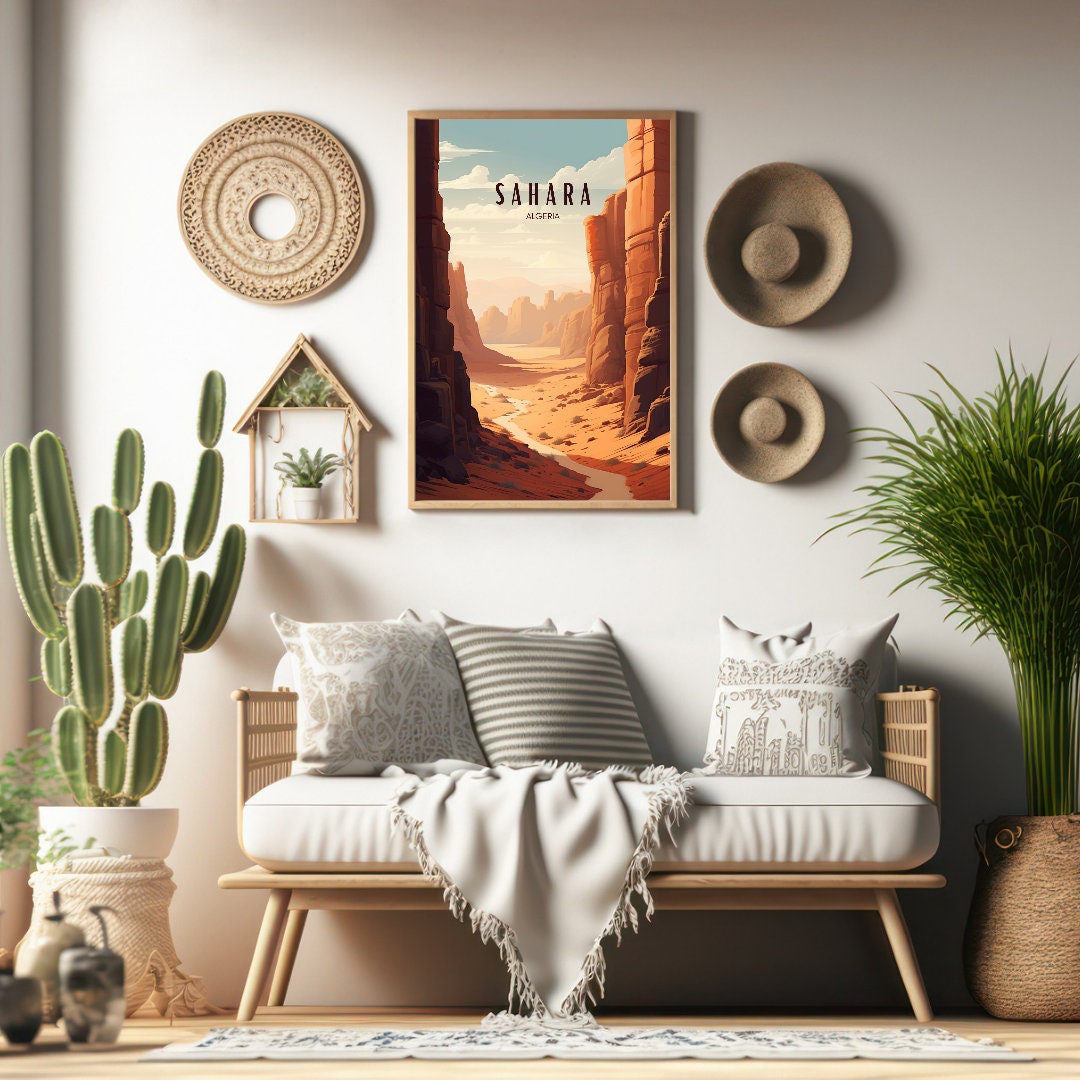 Sahara Desert Wall Art Print | Sahara Desert Travel Poster | Sahara ...