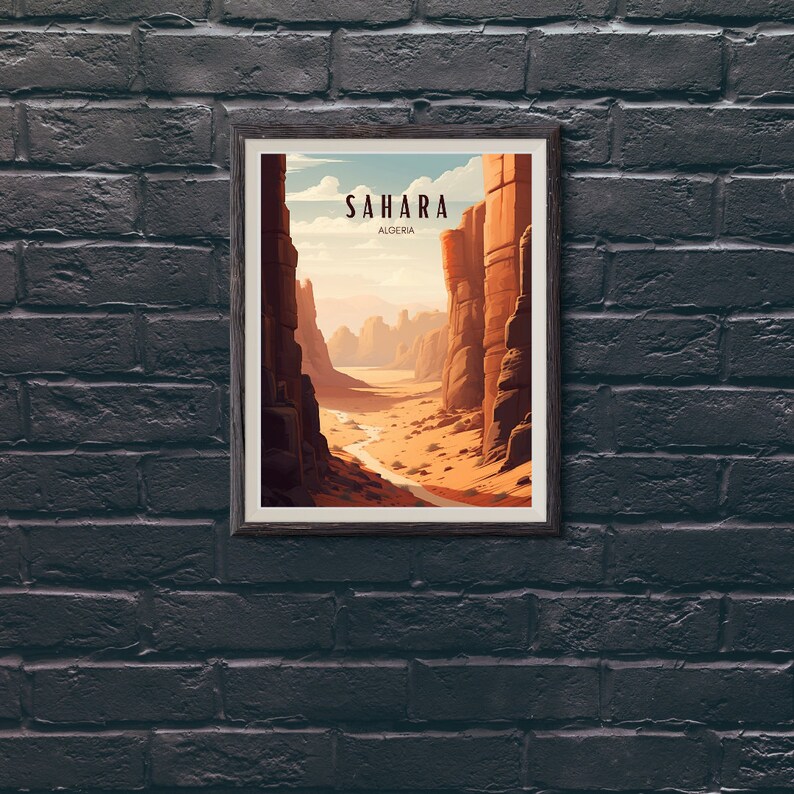 Sahara Desert Wall Art Print Sahara Desert Travel Poster Sahara Desert ...