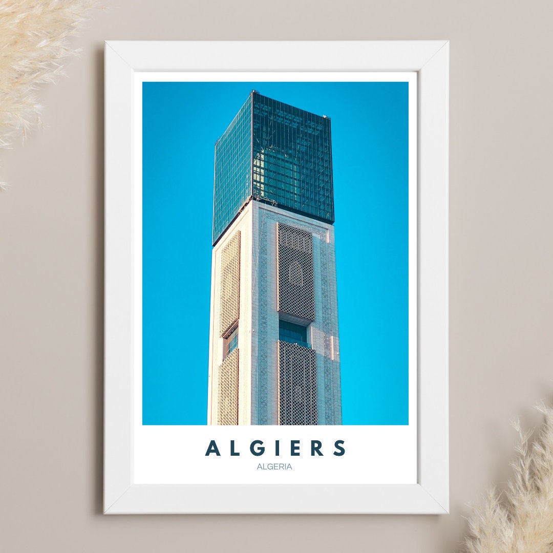 Algeria Travel Poster | Great Mosque of Algiers Wall Art | Living Room ...