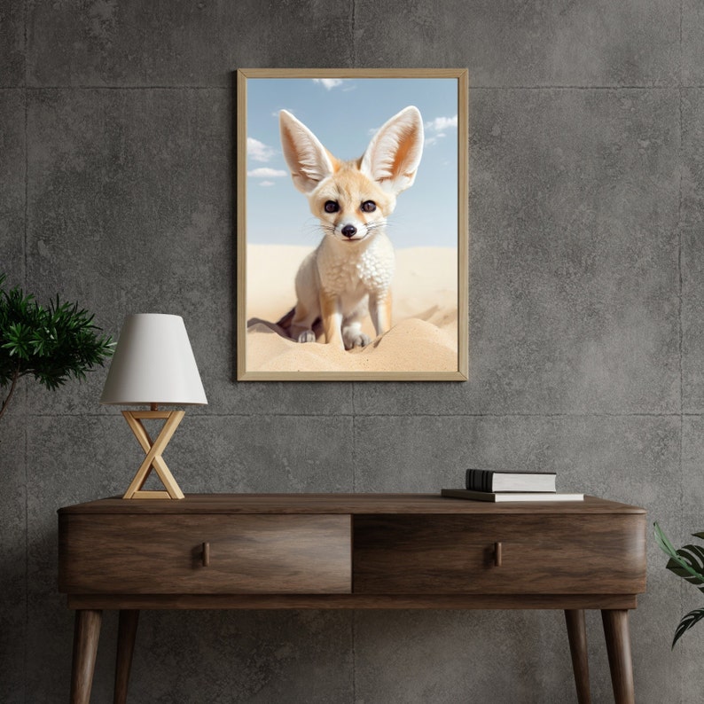 Young Fennec Fox Poster | Sahara in Algeria Print | Animal Portrait - Etsy