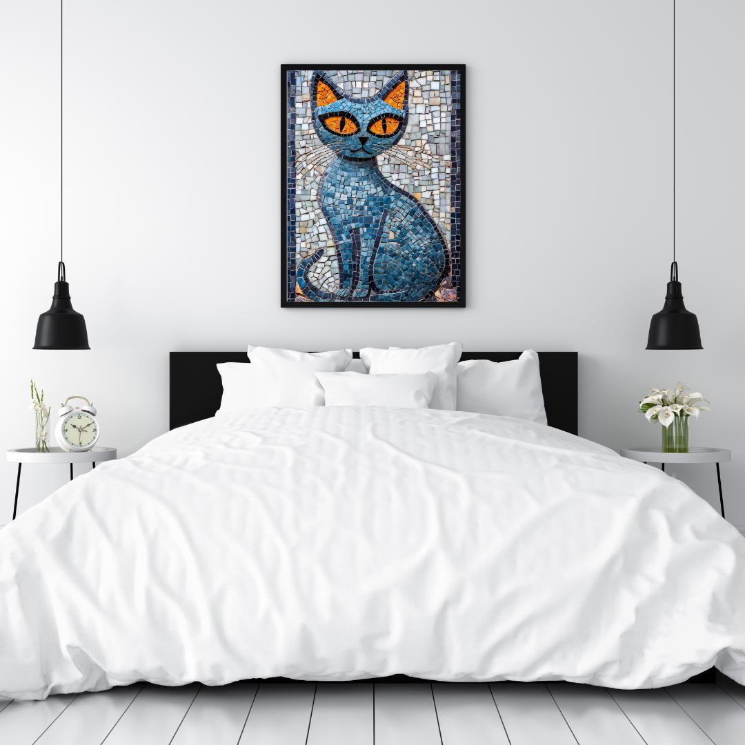 Ancient Roman Mosaic Cat Poster – Unique Wall Art Inspired by Algerian ...