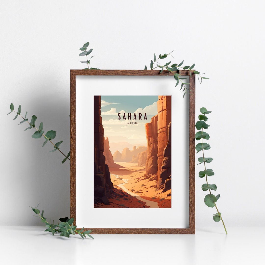 Sahara Desert Wall Art Print | Sahara Desert Travel Poster | Sahara ...
