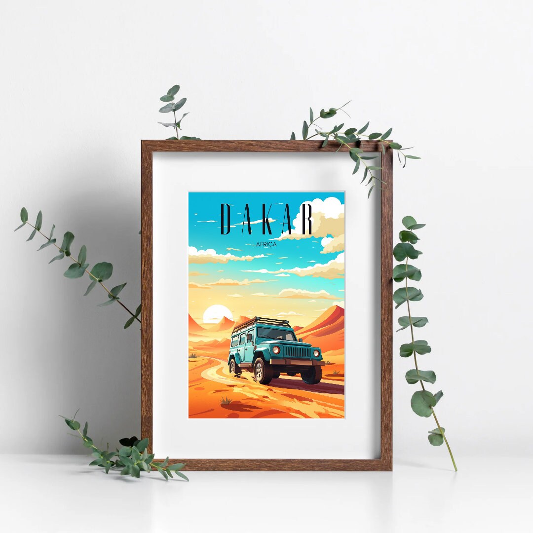 Dakar Rallye Poster | African Landscape Wall Decor | Birthday Gift Idea ...