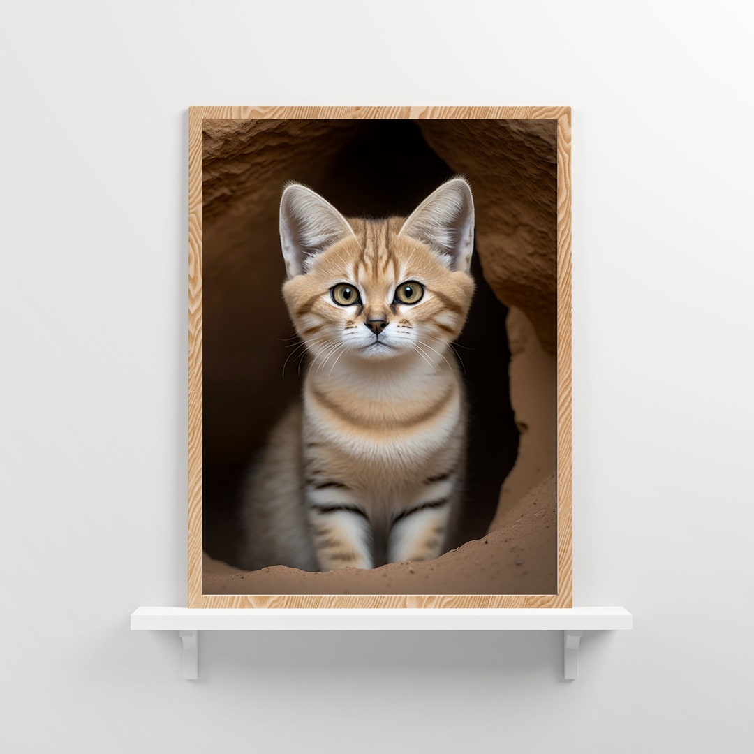 Sand Cat Poster, Sand Cat Wall Print, Animal Portrait - Etsy