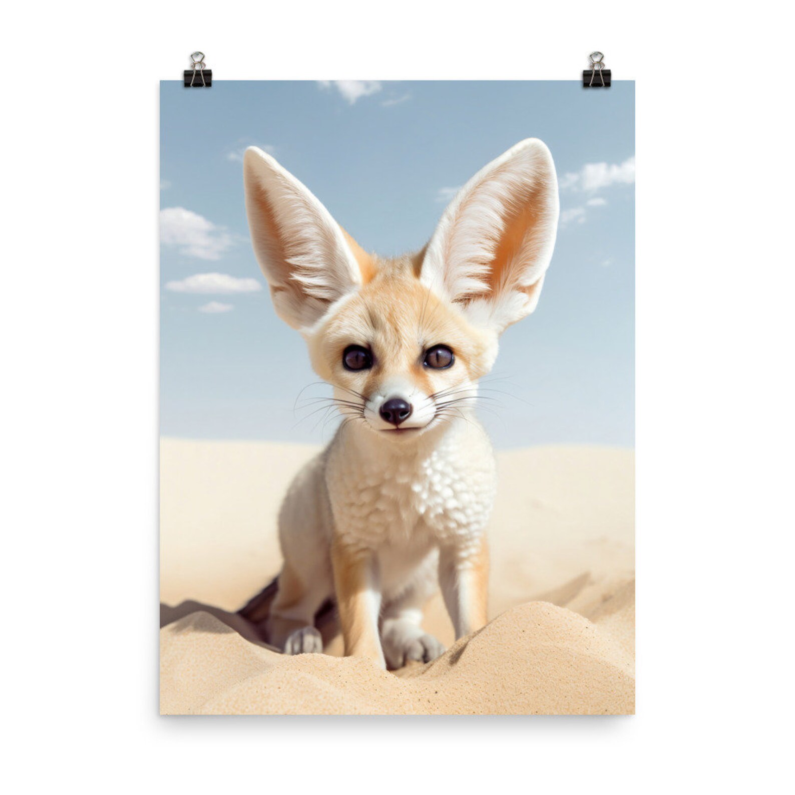 Young Fennec Fox Poster | Sahara in Algeria Print | Animal Portrait - Etsy