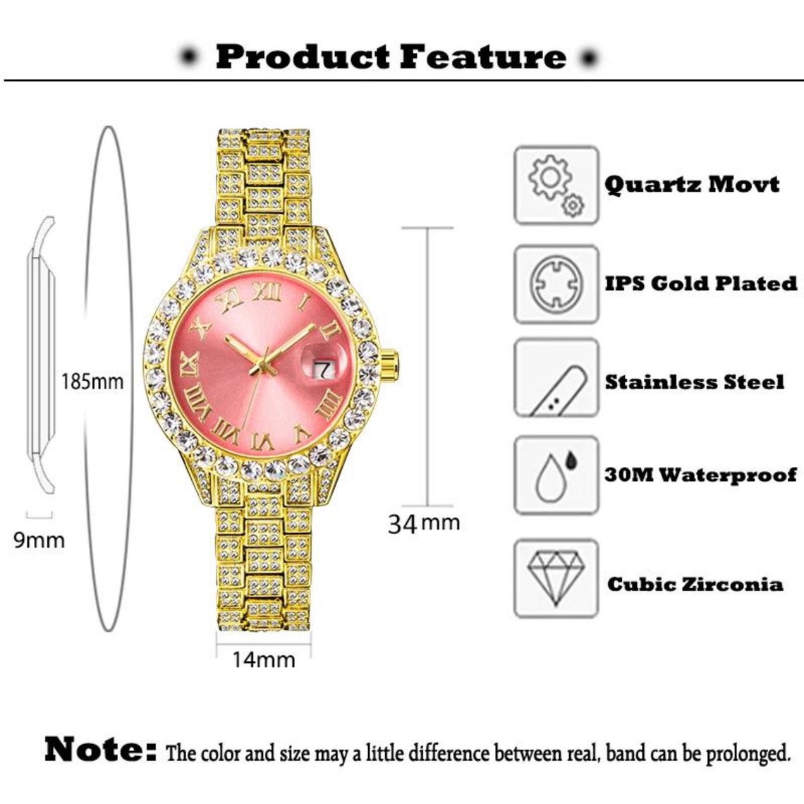 Iced Out Women Watch| Luxury Iced Out Jewellery Quarz Women Watch ...