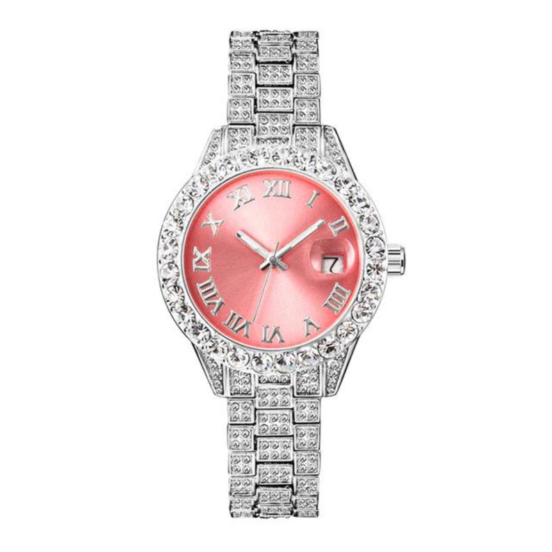 Iced Out Women Watch| Luxury Iced Out Jewellery Quarz Women Watch ...