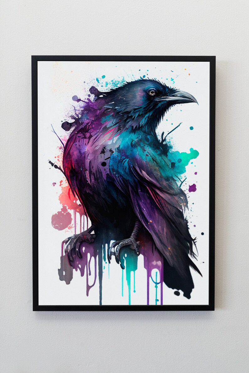 Watercolor Raven Crow Art Print Wall Hanging for the Home - Etsy