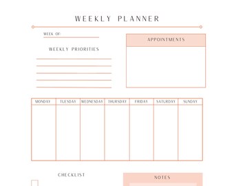 Weekly Planner Digital and Printable | Grayscale - Etsy
