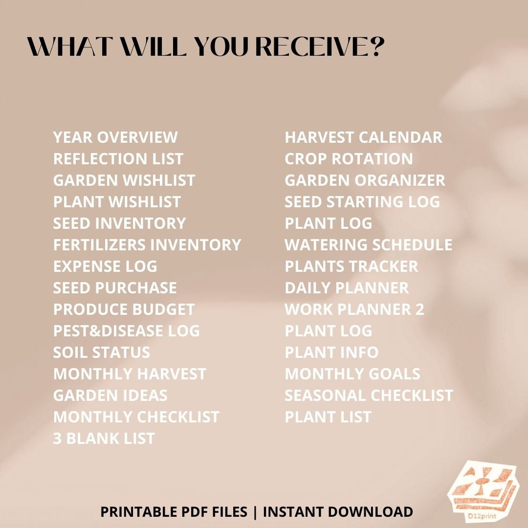 Printable PDF Garden Planner, Garden Journal, Gardening Organizer ...