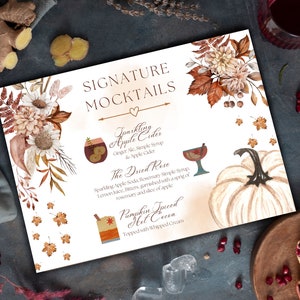 Fall in Love Bridal Shower Signature Cocktail & Mocktail - Etsy