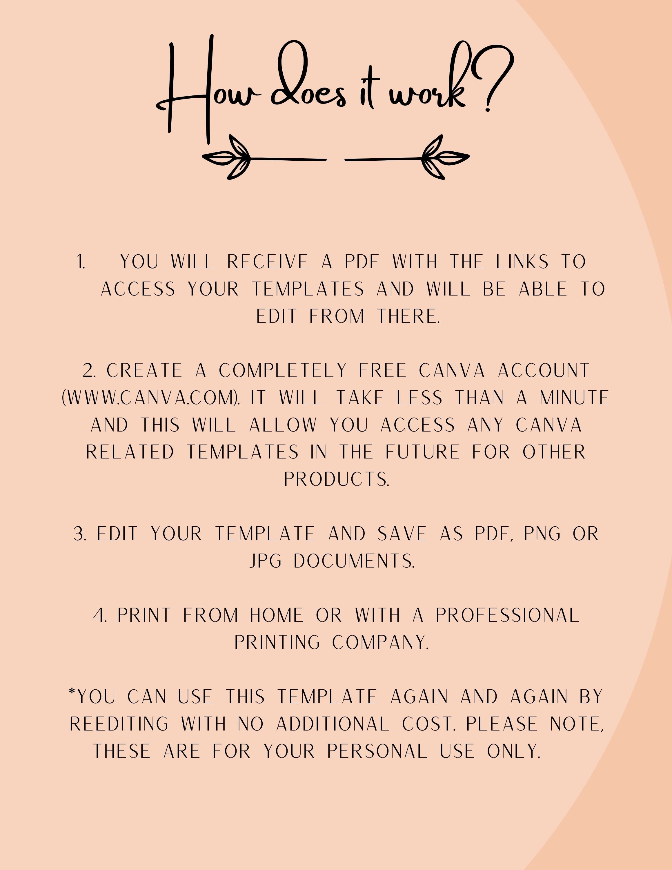 Bridal Shower Thank You Note Template- Download on Canva, Edit & Print ...