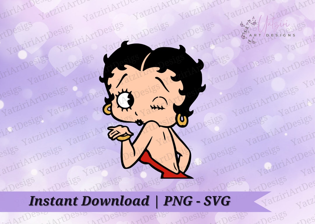 Betty Boop Wink Kiss Svg Png Layered Svg Sublimation Etsy