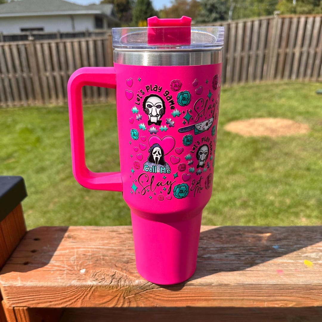 40oz Dupe Hot Pink Horror Slay - Etsy