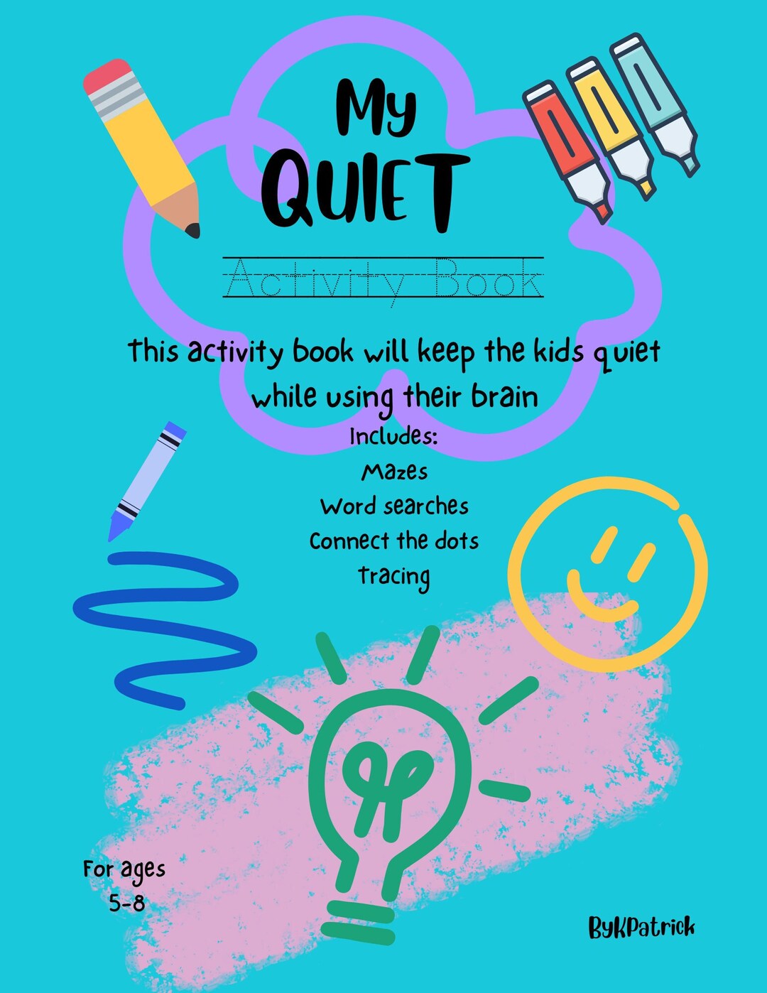 Printable Kids Activity Book, My Quiet Activity Book, for Kids 5-8 ...