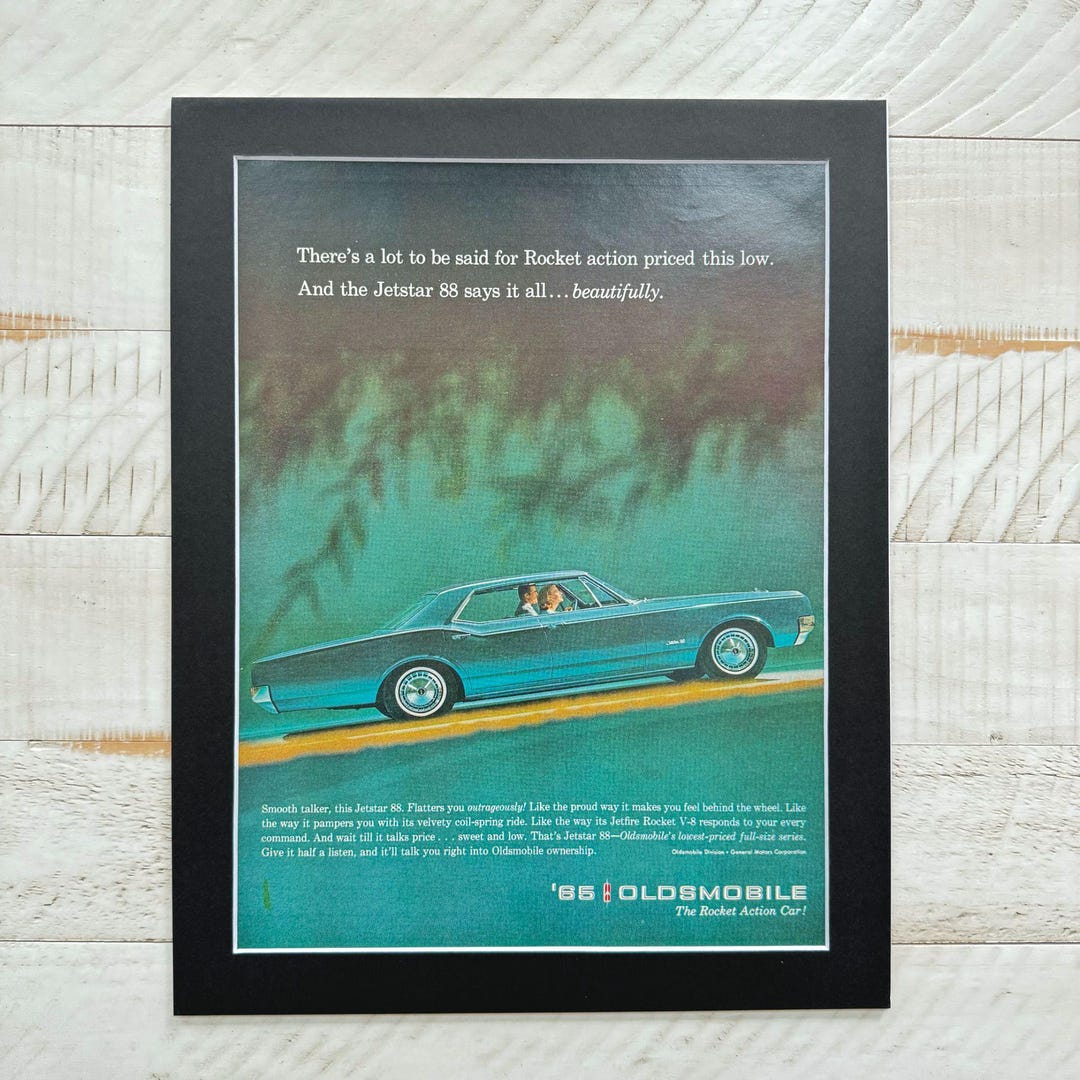 1965 Oldsmobile Jetstar 88 Vintage Old Car Gallery Wall Art, Retro ...