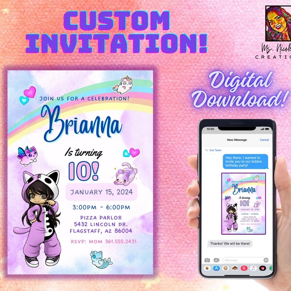 Aphmau Birthday Party Invitations - Etsy