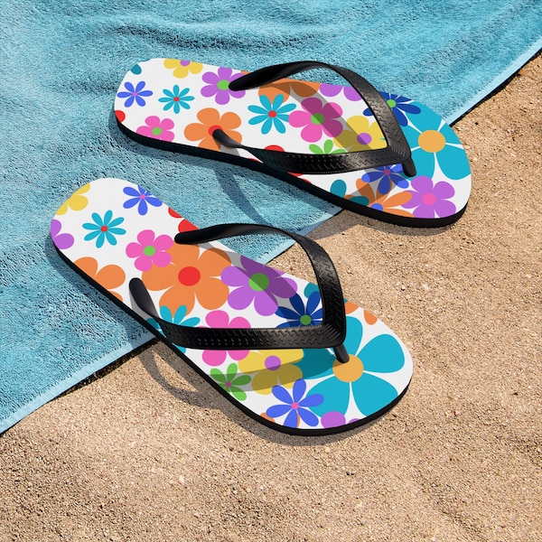 Flower Flip Flops - Etsy
