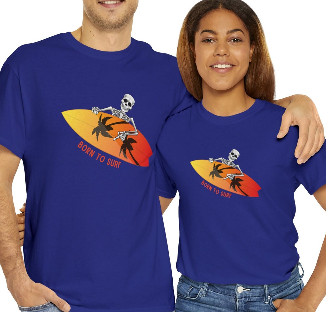 Born to Surf Palm Trees and Sunsets Skeleton Surfing Funny - Etsy