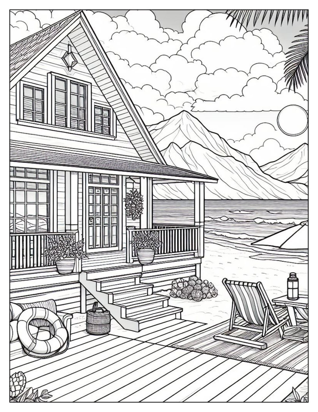 10 Relaxing Outdoor Themed Coloring Pages, Calming Stress Relief ...