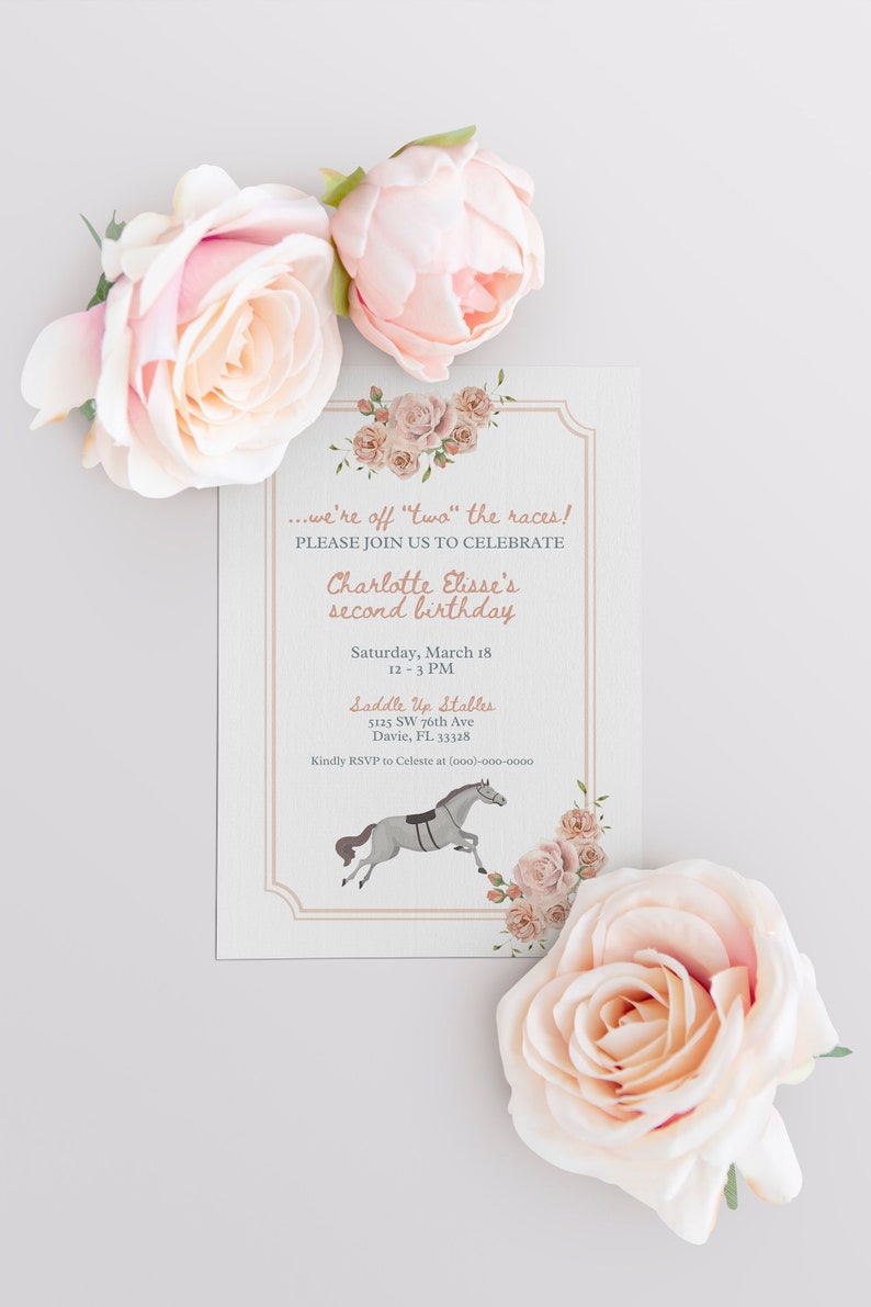 Editable Floral Pink Racehorse Jockey Kentucky Derby - Etsy