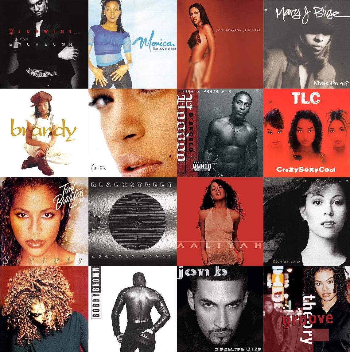 Classic 90's and 2000's R&B Album Cover Art Collage Kit (DIGITAL DOWNLOADS) 50 Pcs, 4" X 4 ...
