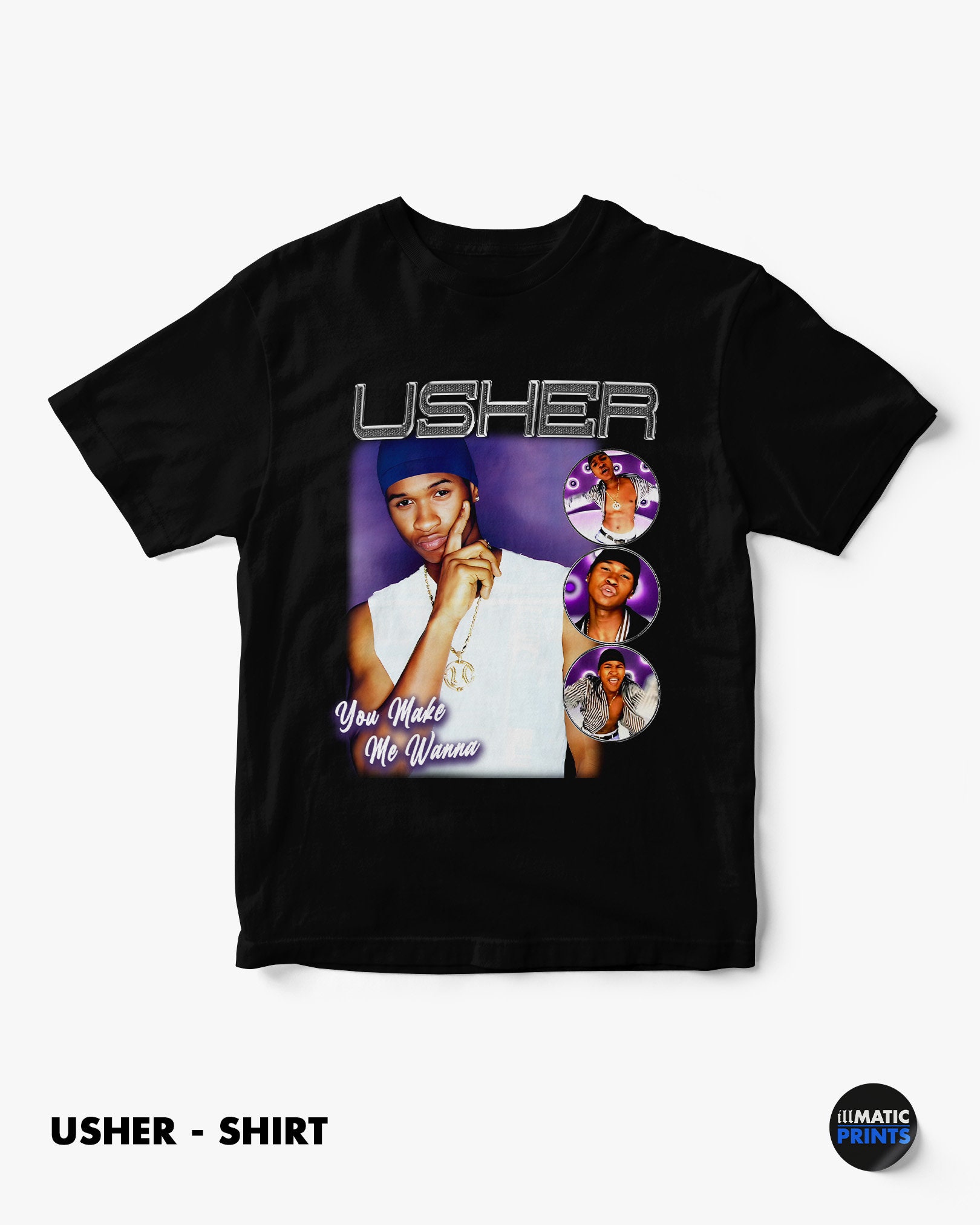 Usher 'you Make Me Wanna' Vintage Style Tee - Classic R&B Vintage Tee ...