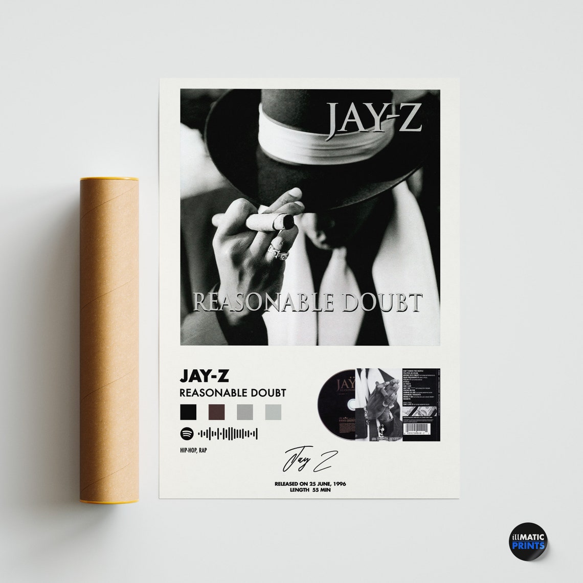 Jay Z - Reasonable Doubt - Album Cover Posters - Digital Album - Art ...
