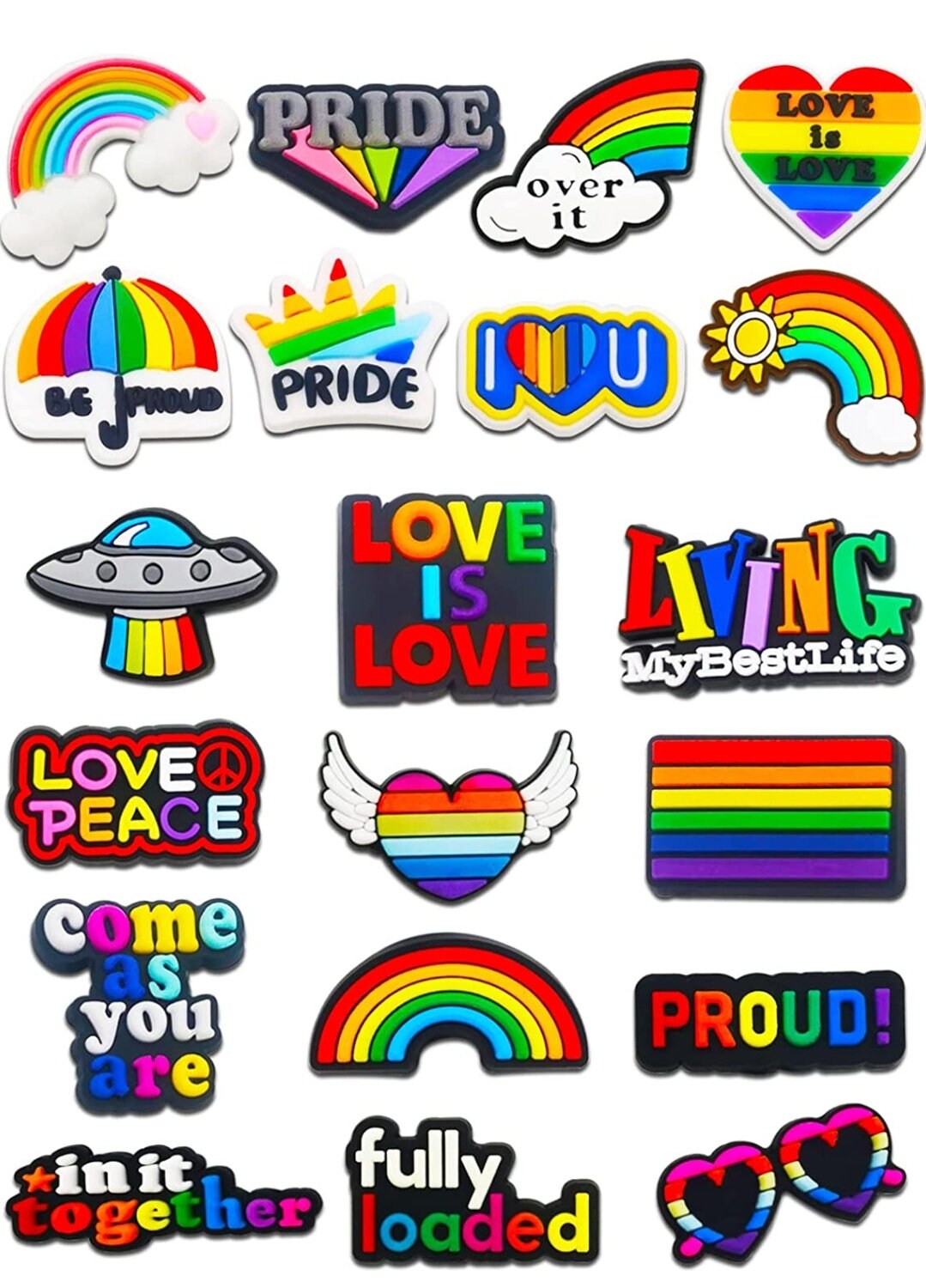 Rainbow Croc Charms Pride Croc Charms Love Croc Charms Shoe - Etsy