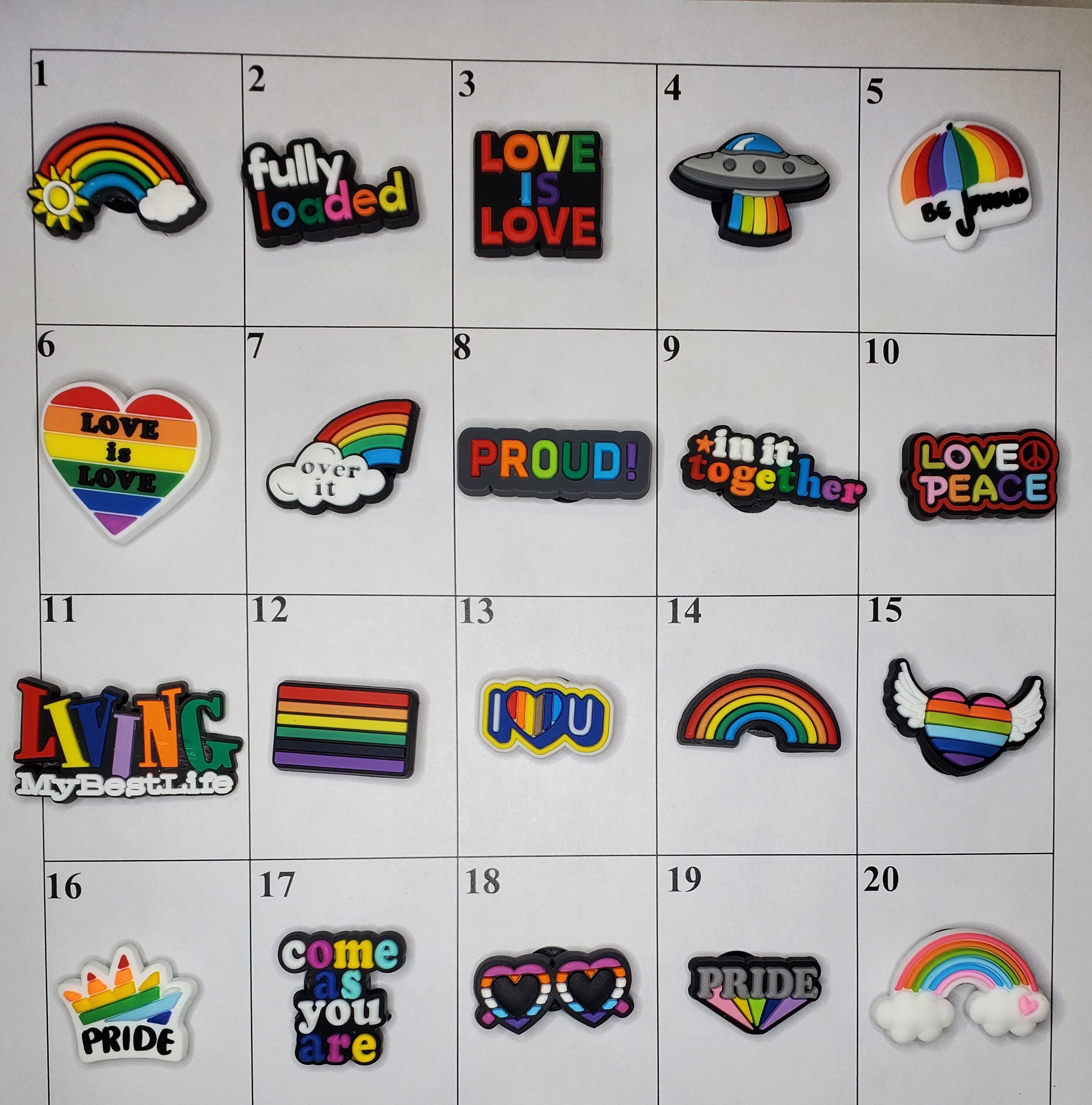 Rainbow Croc Charms Pride Croc Charms Love Croc Charms Shoe - Etsy