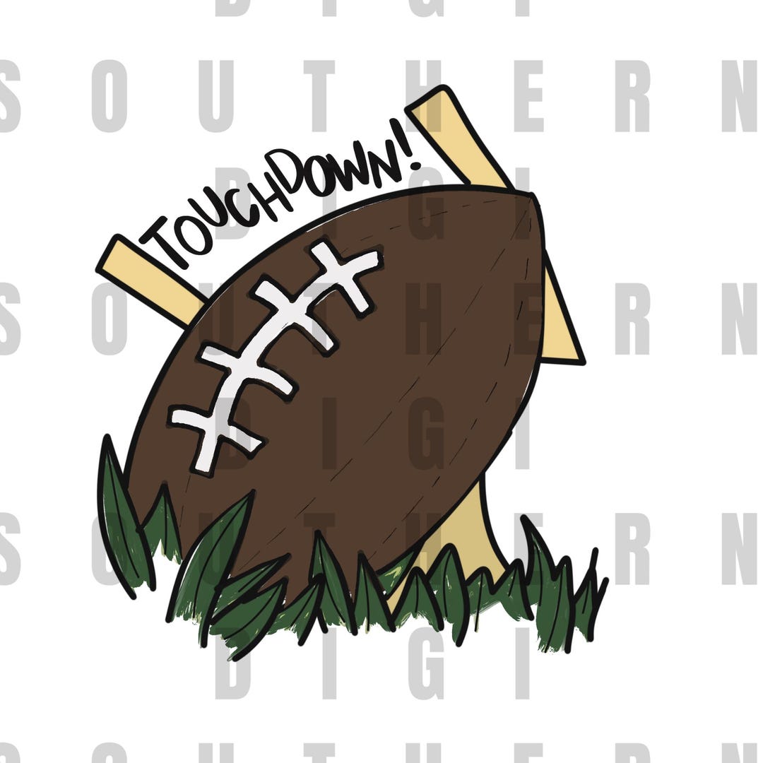 Football Hand Drawn PNG, Touchdown Sublimation, Football Cartoon ...