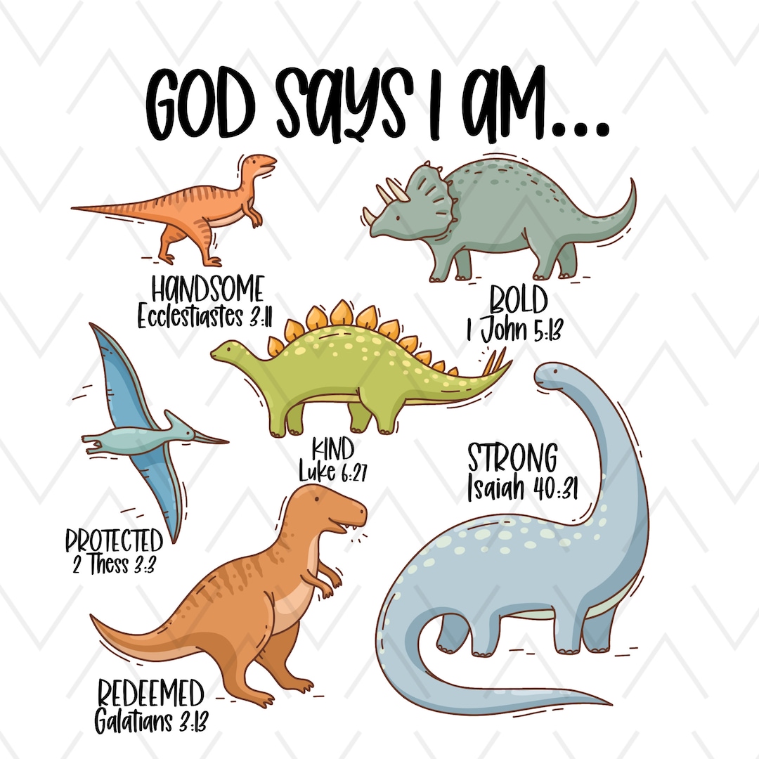 God Says I Am Bible Verses Png, Dinosaurs Clipart, Little Boy ...