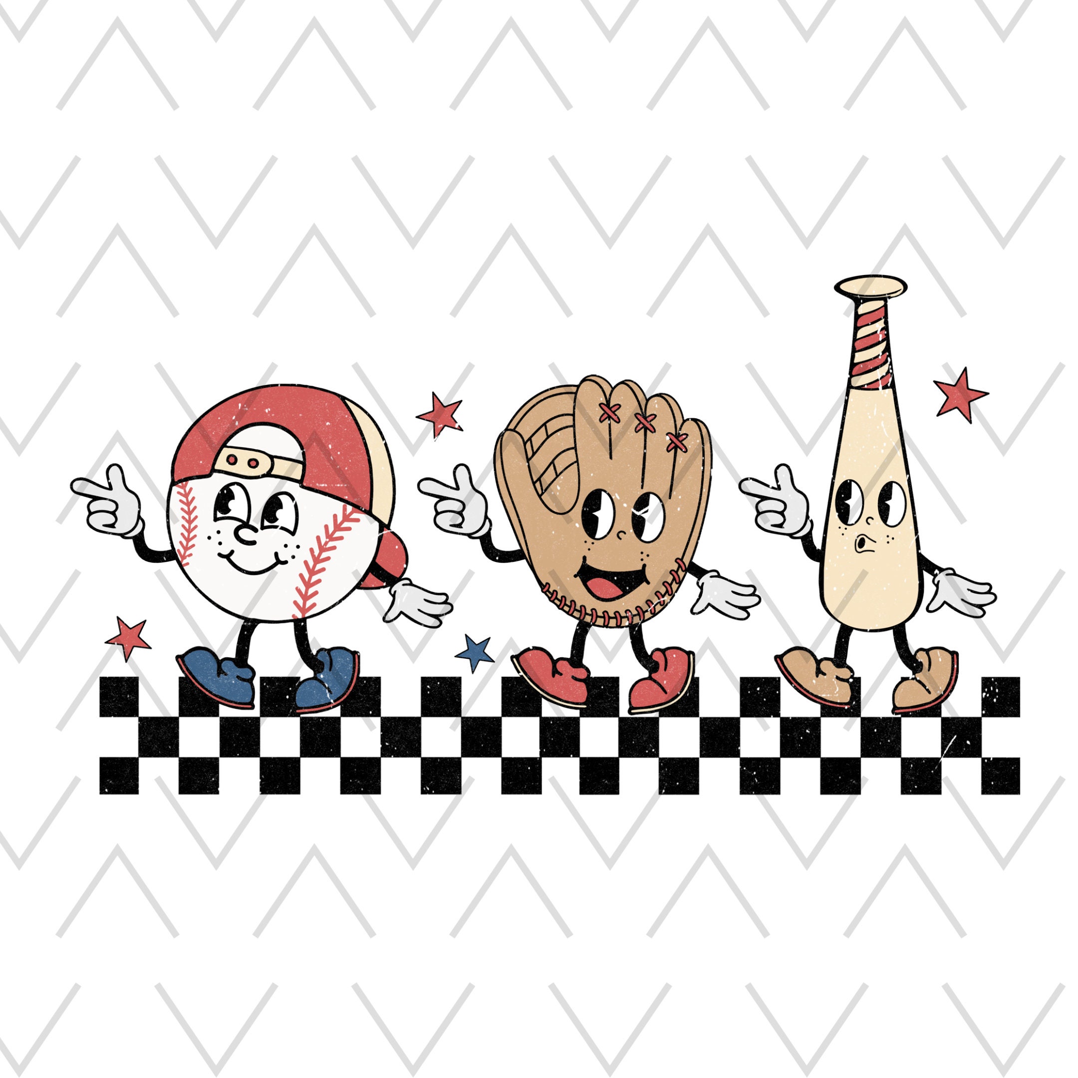 Baseball Retro Characters PNG Baseball Sublimation Baseball - Etsy