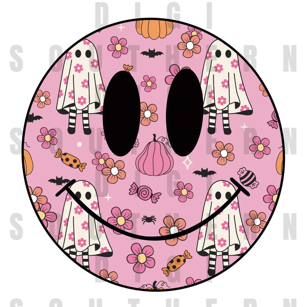 Cute Ghost PNG Halloween Smile Face Sublimation Design Fall Shirt Fall ...