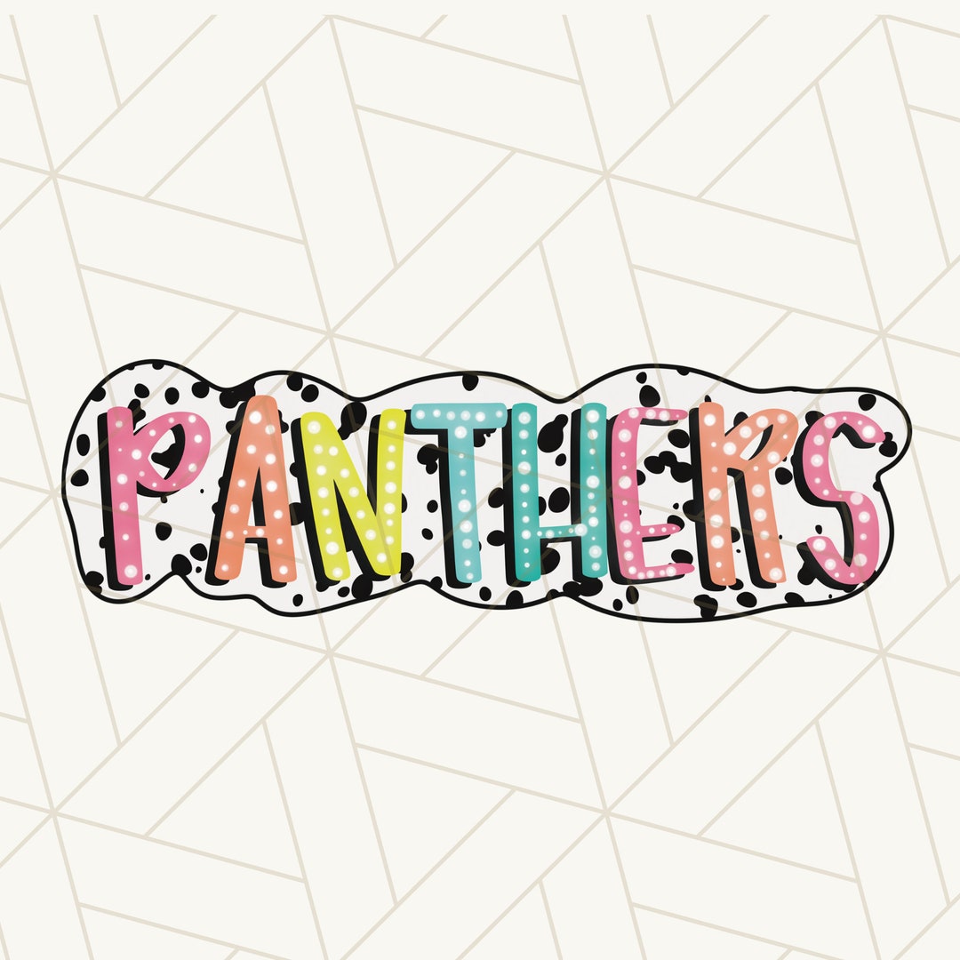 Panthers Colorful Png, Dalmatian Spots, Polka Dots, Mascot, Doodle ...