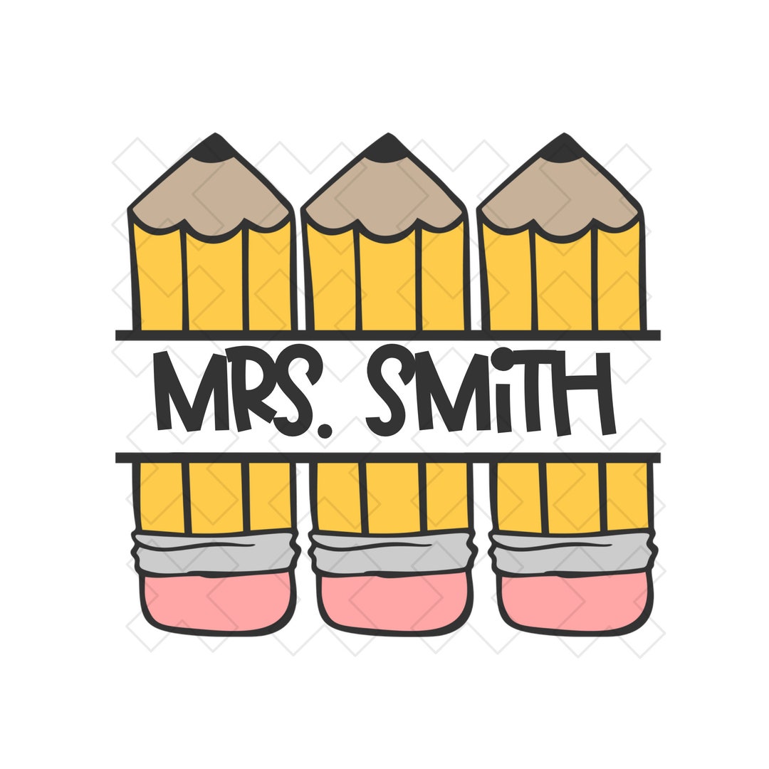 Pencil Name Frame PNG, Teacher SVG, Teacher Gifts,teacher Monogram Svg ...
