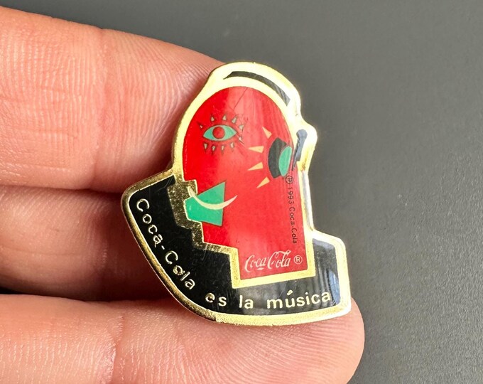 Vintage Coca-cola Es La Musica Art Enamel Lapel Pin Badge Brooch - Etsy