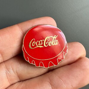 Vintage Red Coca-cola Bottle Cap Top Enamel Lapel Pin Badge Brooch - Etsy