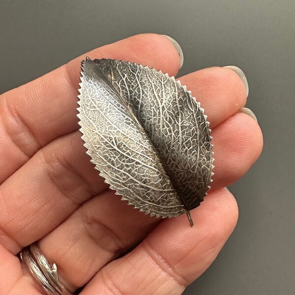 Sterling Leaf Pin - Etsy