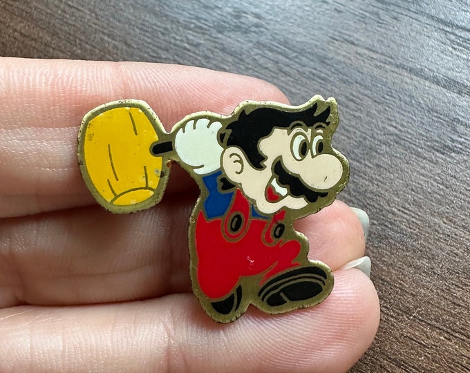 1988 Super Mario Bros Nintendo Hammer Enamel Lapel Pin Badge Brooch - Etsy