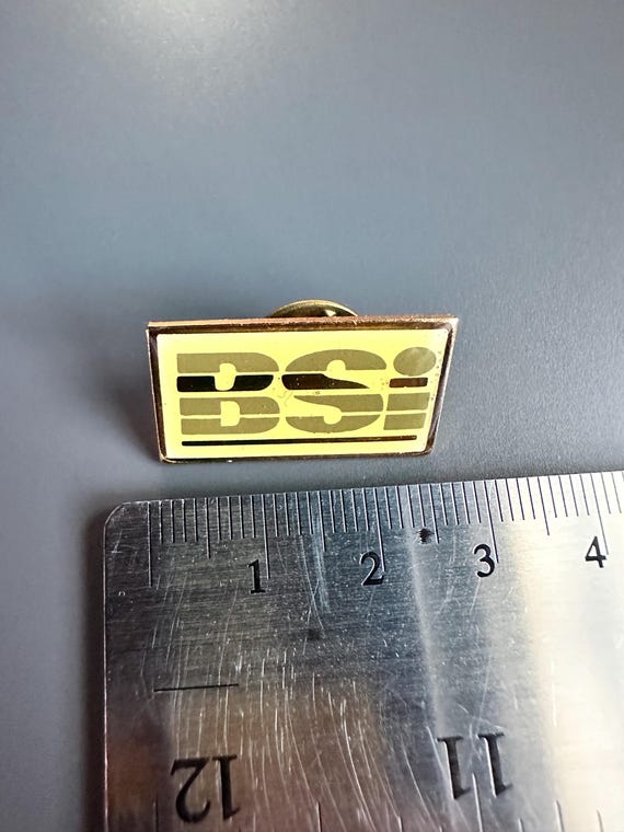 BSI organisation typographic logo symbol enamel lapel… - Gem