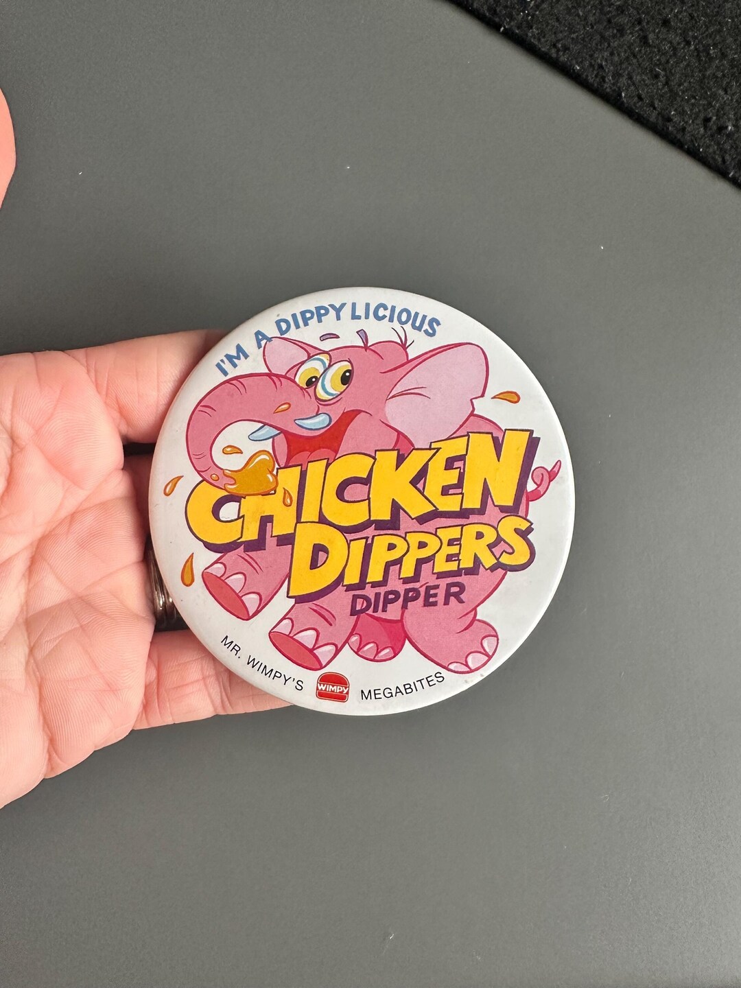 1989 Dippylicious Chicken Dippers Dipper MR. Wimpy Megabites Button ...