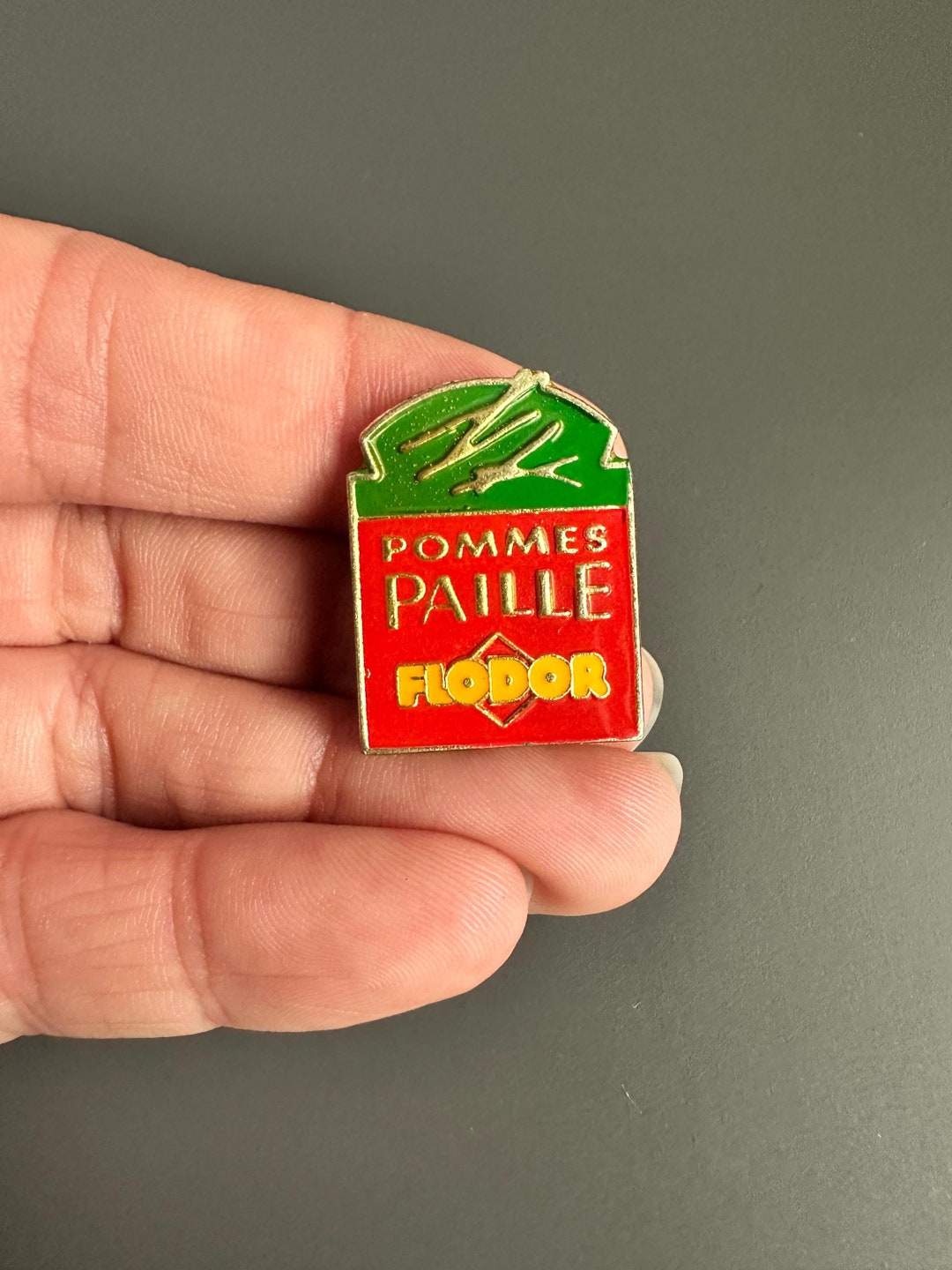 Vintage Pommes Paille Flodor Potato Chips Crisps Enamel Lapel Pin Badge ...