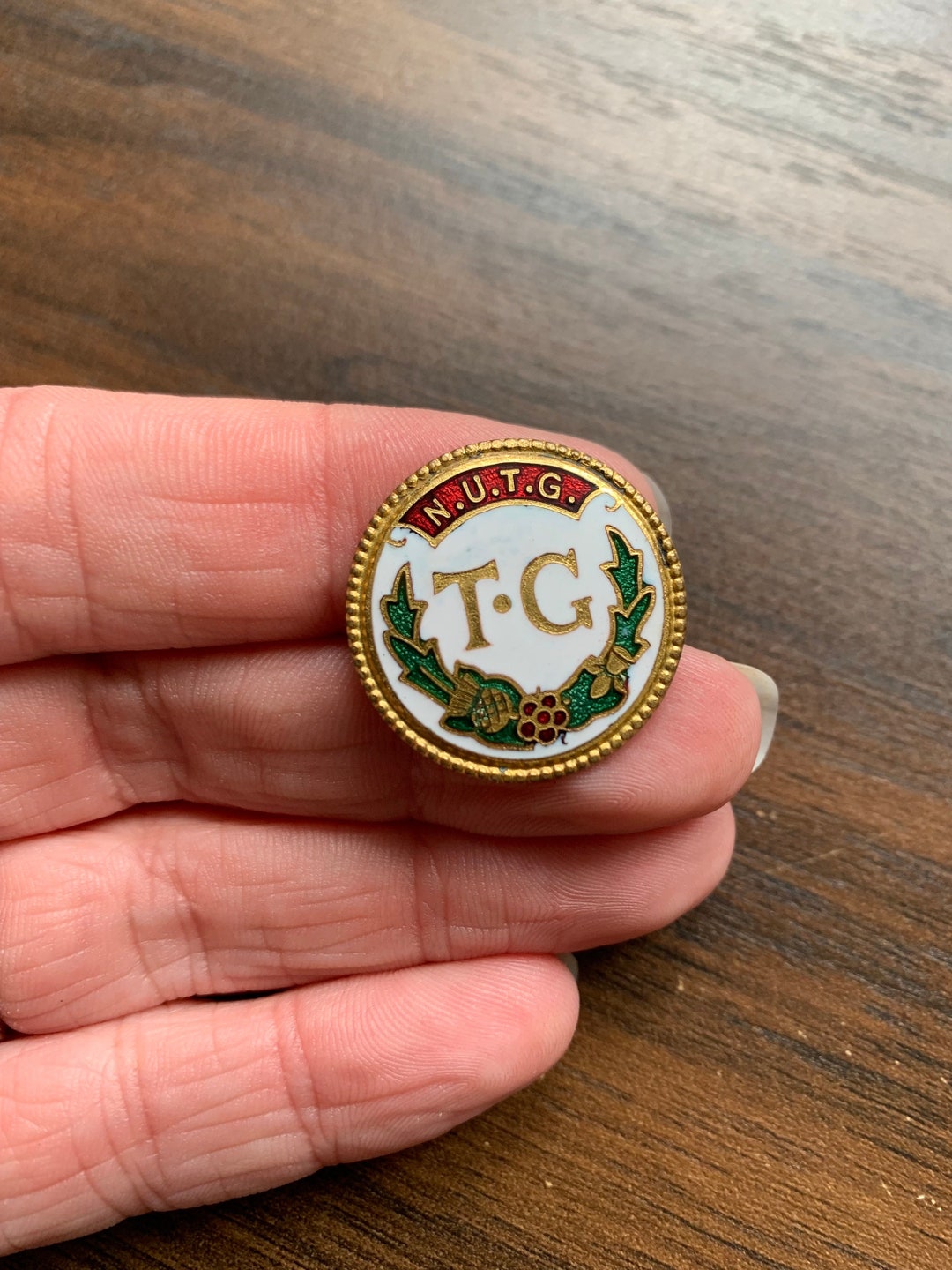 Vintage N.U.T.G Nation Union of Townswomen Guild Enamel Lapel Pin Badge ...
